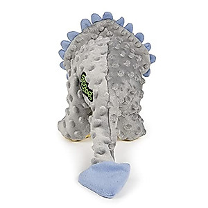 goDog Dinos Frills Squeaky Plush Dog Toy, Chew Guard Technology - Gray, Large