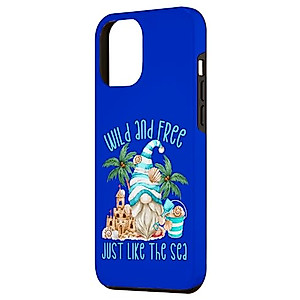 iPhone 13 Pro Max Funny Beach Gnome For Women & Men Summer Quote Wild And Free Case