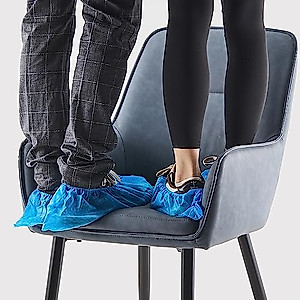 TUKAILAi Modern Design Dining Chairs Set of 4, Faux Leather Accent Chairs with Cushioned Seat and Arms, Upholstered Leisure Armchairs for Kitchen Restaurant Commercial (Blue)