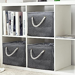 Instruban Storage Bin Cube Storage Basket for Storage and Organization Toy Clothes Books Home Collapsible Storage Basket with Handles -14.5 x 9.8 x 6.6 inches