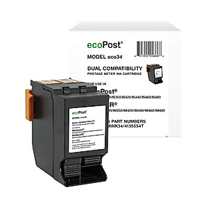 ecoPost Brand Replacement Postage Meter Cartridge for Quadient Hasler ISINK34, IMINK34, 4135554T, ININK67 | Red