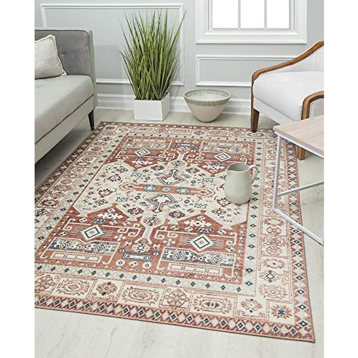 Rugs America Gallagher Collection GL60A Sangria Koti Transitional Vintage Area Rug 8' x 10'