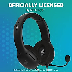 PDP Gaming LVL40 Stereo Headset with Mic for Nintendo Switch - PC, iPad, Mac, Laptop Compatible - Noise Cancelling Microphone, Lightweight, Soft Comfort On Ear Headphones, 3.5mm jack - Black