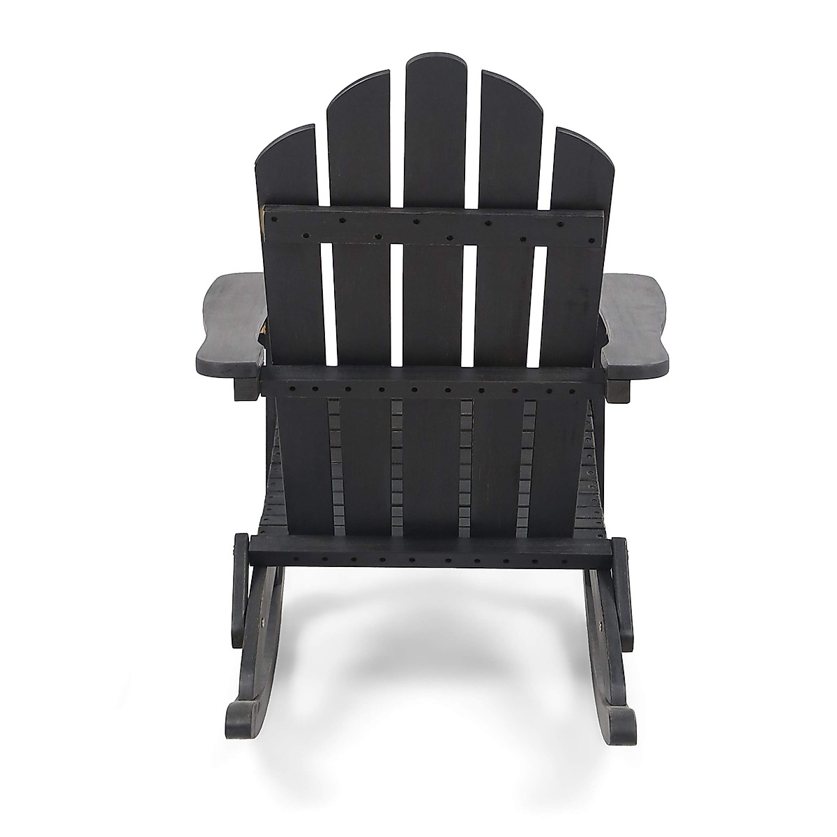 Christopher Knight Home Cara Outdoor Adirondack Acacia Wood Rocking Chair, Dark Gray Finish