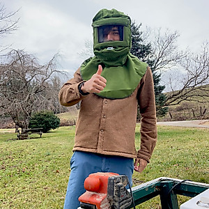 CKLT Sand Blasting Hood Cap, Canvas Shawl Sandblaster Protective Gear Mask Anti-dust Hood for Spraying Sanding Cutting, DIY Painting Woodworking Protection