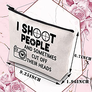 BDPWSS Photographer Makeup Bag I Shoot People And Sometimes Cut Off Their Heads Funny Photography Gift For Camera Lover (Sometimes cut off)