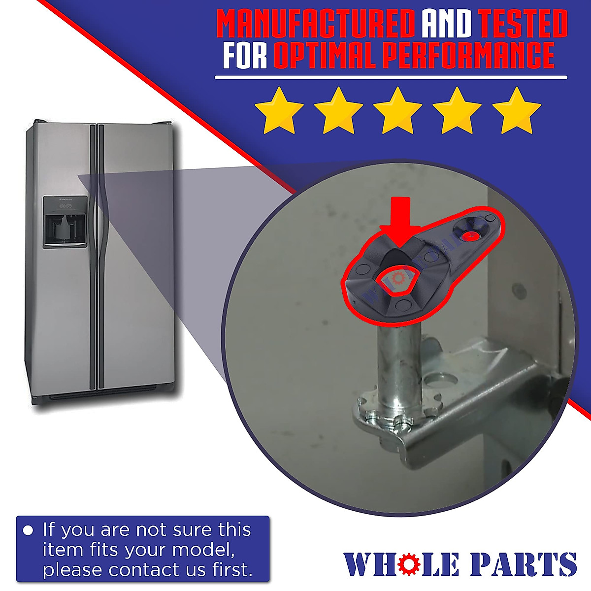 Whole Parts Refrigerator Door Closing Cams (2 Pcs Set) Part # 240457702 - Replacement & Compatible With Some Frigidaire Refrigerators - Non-OEM Frigidaire Appliance Parts & Accessories - 2 Yr Warranty