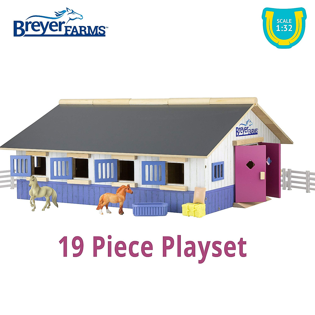 Breyer Farms Deluxe Wood Stable Playset 59215, Multicolor