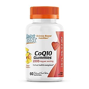 Doctor's Best CoQ10 Gummies 200 Mg, Coenzyme Q10 (Ubiquinone), Supports Heart Health, Boost Cellular Energy, Potent Antioxidant, 60 Ct (Packaging May Vary)