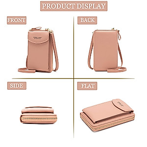 PAHVRION Small Crossbody Cell Phone Purse，Shoulder Bag with Strap for Women Cell Phone Purse Wallet with Credit Card Slots，Blue