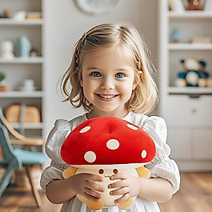 Nuokin Mushroom Plush Toys 12 inch Cute Stuffed Mushroom Pillow Stuffed Toy Birthday Present Home Decor Halloween for Kids