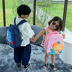 Kids Preschool Mermaid Backpack, Durable and Lightweight Pink 3D Backpack for Little Kids for Travel, Preschool and Kindergarten (Pink Mermaid)