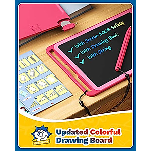 TEKFUN Kids Toys for 2 3 4 Years Old Boys Girls Toddler, 8.5inch LCD Writing Tablet Erasable Drawing Tablet Writing Pads, Kids Travel Learning Toys Boys Girls Birthday Gifts Age 3 4 5 6 7 (Pink)