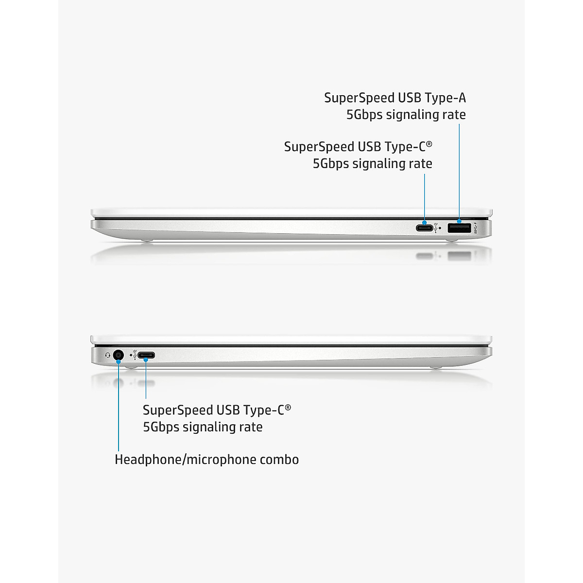 HP Chromebook 14 Laptop, Intel Celeron Processor, 4 GB RAM, 32 GB eMMC, 14” HD (1366 x 768) Touchscreen, Chrome OS, Webcam & Dual Mics, Work, Entertainment, Long Battery Life (14a-na0140nr, 2021)