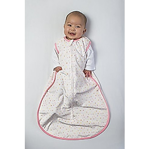 Amazing Baby Microfleece Sleeping Sack, Wearable Blanket with 2-Way Zipper, Use After Swaddle Transition, Playful Dots, Pink, Medium 6-12 Month