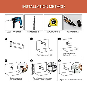Flip Up Grab Bar for Bathroom, U-Shaped Aluminium Alloy Toilet Safety Rail for Elderly, Toilet Grab Bar for Wall, Non-Skid Toilet Handicap Grab Bar Handicap Rail for Home Hotel Pregnant