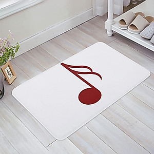 Front Door Mat Floor Mats for Home Decor, Red Music Memory Foam Runner Entryway Area Rug Non-Slip Absorbent Doormat Washable Rug, 18x30Inch Welcome Mats Carpet for Bedroom Decor Living Room Decor