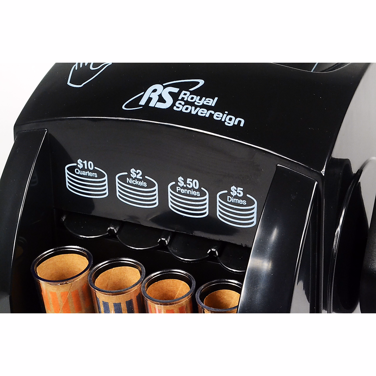 Royal Sovereign 1 Row ECO-Friendly Manual Hand Crank Coin Counter/Sorter (QS-2N), Single,Black