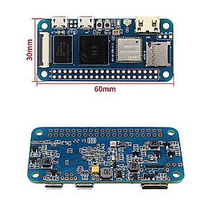 GeeekPi Banana Pi BPI-M2 Zero with Allwinner H3 CPU with 512M RAM Onboard WiFi & Bluetooth, with Acrylic Case, Heatsink, HDMI Adapter, OTG Cable, Header, 5V 2.5A Power Supply for Banana Pi M2 Zero