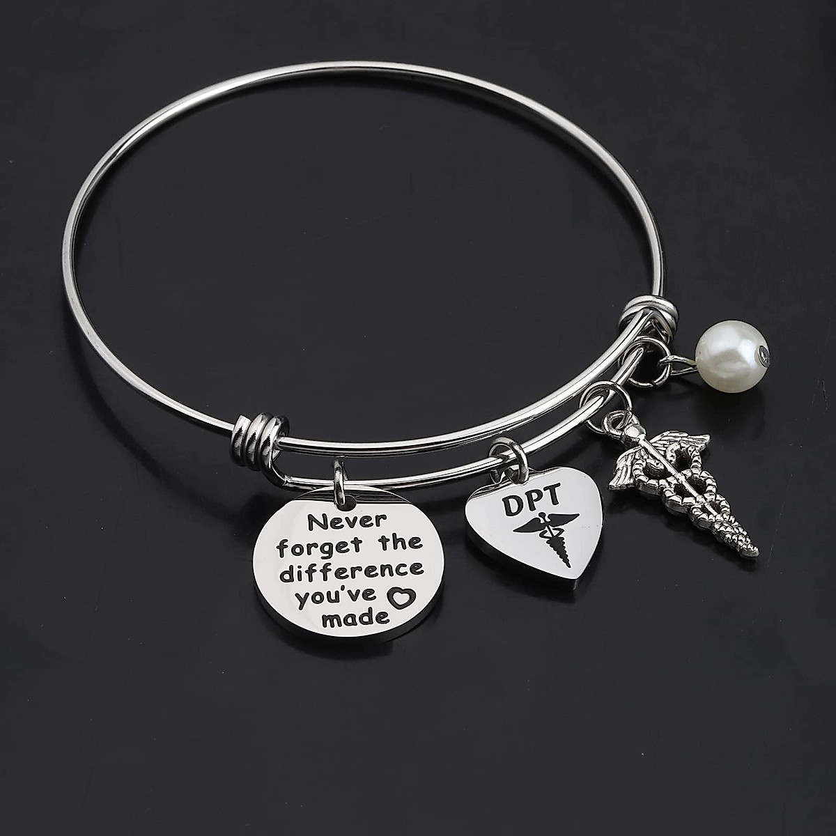 WSNANG DPT Bracelet Doctor of Physical Therapy Graduation Gift Never Forget The Difference You've Made DPT Graduate Gift (DPT Difference BR)