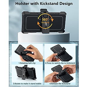 for Motorola Moto G-Stylus 5G-2022 Case: Military Grade Drop Proof Protection Rugged Protective Cell Phone Cover with Belt Clip Holster Kickstand & Slide |Shockproof TPU Matte(Belt-Clip Black)