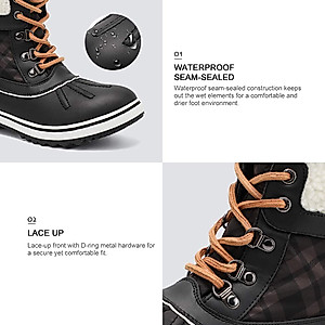 ALEADER Winter Boots for Women, Waterproof Snow Boots Shoes Black 8.5 B(M) US