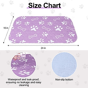 BEAUTYZOO 6 Pack Washable Pee Pads for Dogs, Reusable Puppy Pads for Potty Training, Waterproof Super Absorbent Whelping Pads Mats Non Slip Against Urine for Small Medium Dogs Cats, 16" x 24"
