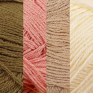 JubileeYarn Baby Soft Bamboo Cotton Yarn - 50g/Skein - Shades of Neutral Tones - 4 Skeins