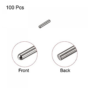 uxcell 0.6x6mm Dowel Pins, 100pcs 304 Stainless Steel Round Head Flat Chamfered End Dowel Pin Bunk Bed Pins Shelf Pegs Support Shelves Fasten Elements