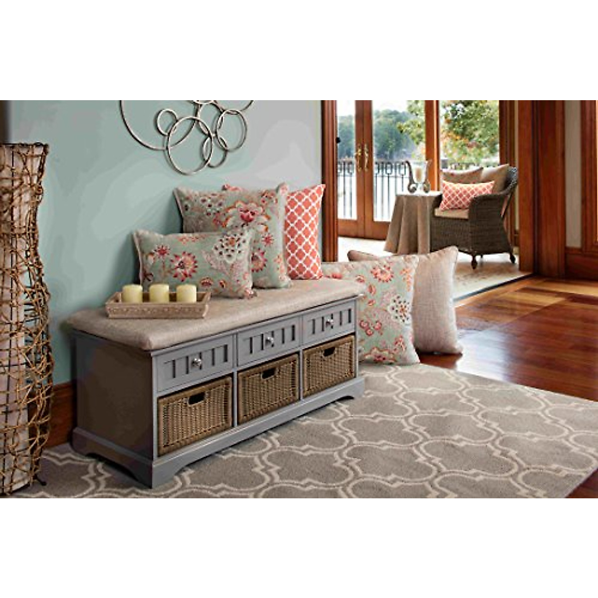 Pillow Perfect Room with A View Cerulean 16.5-Inch Throw Pillow