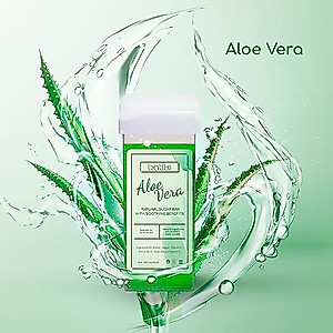 Wax Roller Refills, 4x Aloe Vera Sugar Roll on Wax Cartridges & 200x Wax Strips, Cartridge Refill for Roll on Wax Kit, Wax Roller Kit for Hair Removal, Roll on Wax Kit for Hair Removal, Wax Roller Kit