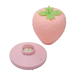 EMVANV Strawberry Night Light, Cute Silicone Strawberry Bedroom LED Touch Control Dimmable Night Light Bedside Color Changing Lamp for Kids Children