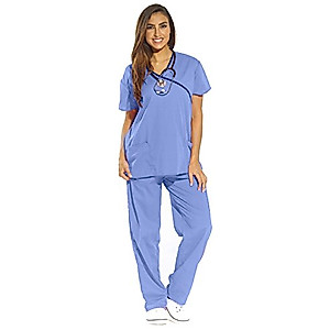 11135W Just Love Women's Scrub Sets / Medical Scrubs / Nursing Scrubs - XL,Ceil With Navy Trim,X-Large