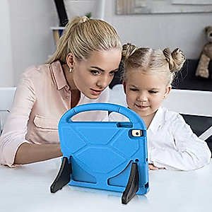RTOBX Case for iPad 6th/5th Generation, with Built-in Screen Protector, Durable Shockproof Handle Stand Protective Cover for 9.7 inch iPad 6/5 Gen/Air 1/2/Pro 9.7, Blue