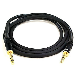Monoprice 1/4-Inch TRS Male to Male Cable - 6 Feet - Black 16AWG, Gold Plated - Premier Series