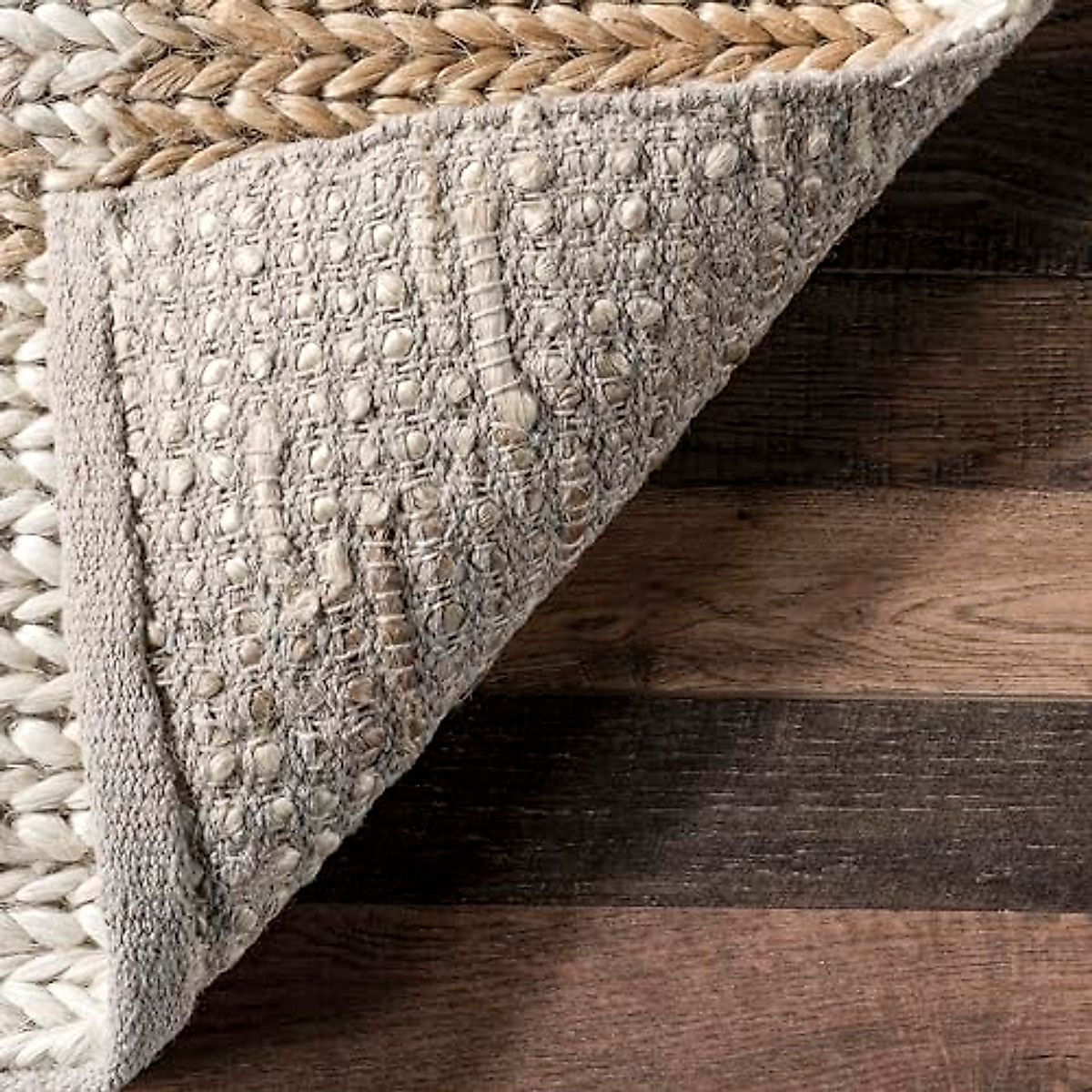 nuLOOM Chaya Diamond Striped Jute Blend Area Rug, 5x8, Natural