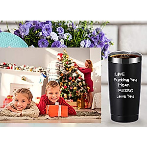 I Love Fucking You I Mean I Fucking Love You 20 OZ Tumbler.Valentines Day Gifts.Dating,Anniversary,Birthday,Christmas Gifts for Boyfriend,Husband,Fiance,Men,Naughty Sexy Beast Travel Mug(Black)