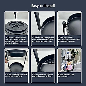 TUEHUTDE 2 Tier Lazy Susan Turntable Spice Rack Organizer, 360 Degree Rotating 10.15'' Lazy Susan for Table, Bathroom Organizer Countertop, Cabinet