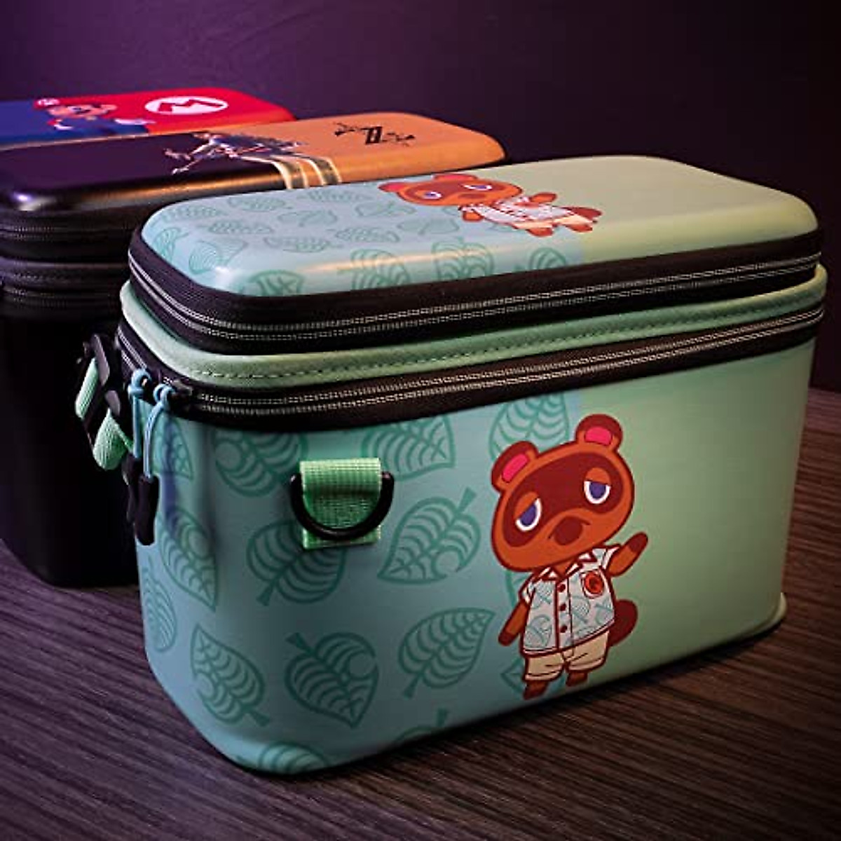 PDP Gaming Officially Licensed Switch Pull-N-Go Travel Case - Animal Crossing - Semi-Hardshell Protection - Protective PU Leather - Holds 14 Games - Works with Switch OLED & Lite - Perfect for Kids