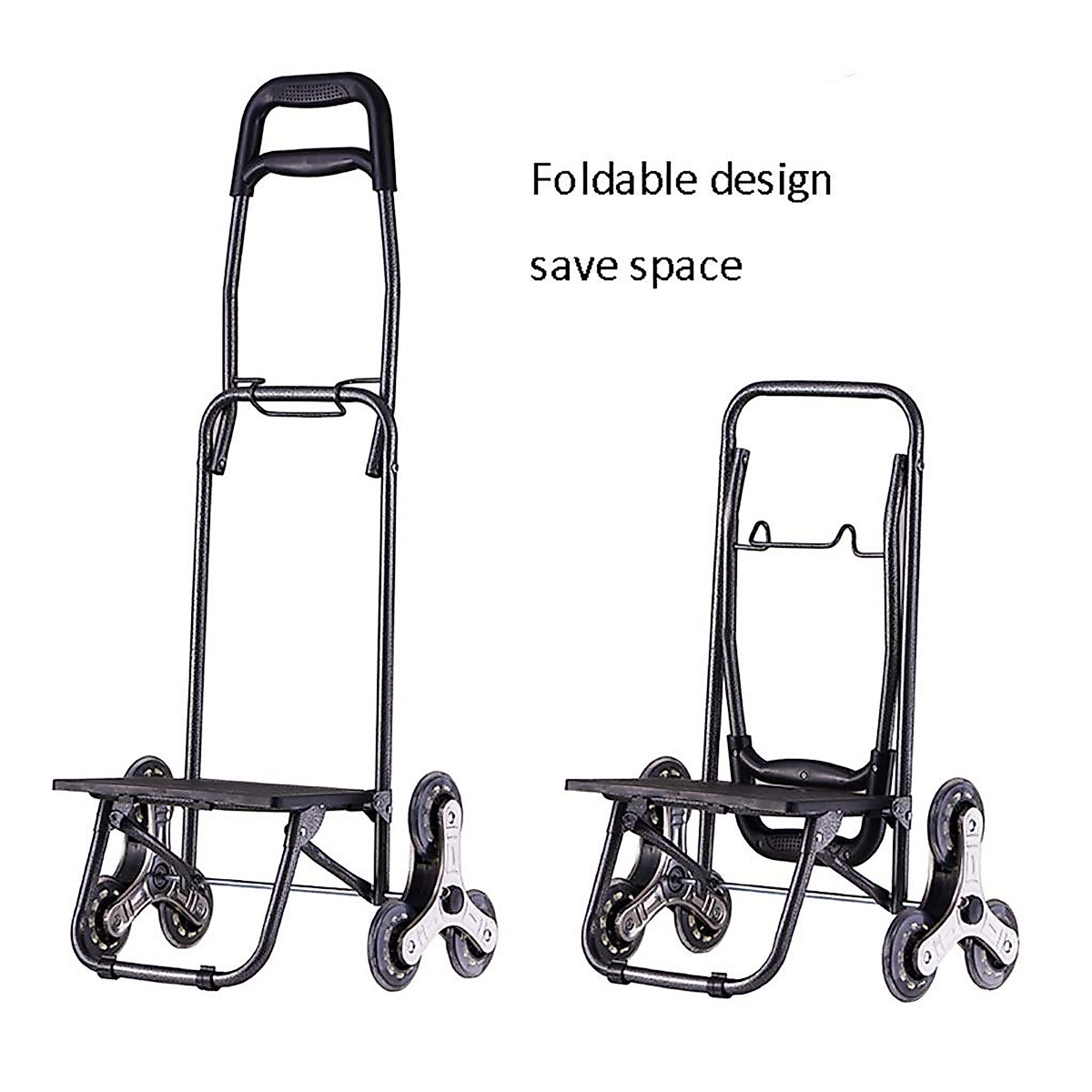SH-gwtc Shopping Trolley,Foldable Shopping Cart 2 Wheels Climbing Trolly/Waterproof Shopping Bag/Collapsible Push Pull Carts (Color : A)