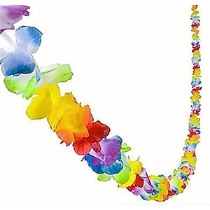 GIFTEXPRESS 72 ft Plastic Flower Lei Garland/ Hawaiian Floral Border/ Luau Party Flower Garland/Hawaiian Party Garland/Luau Party Decoration