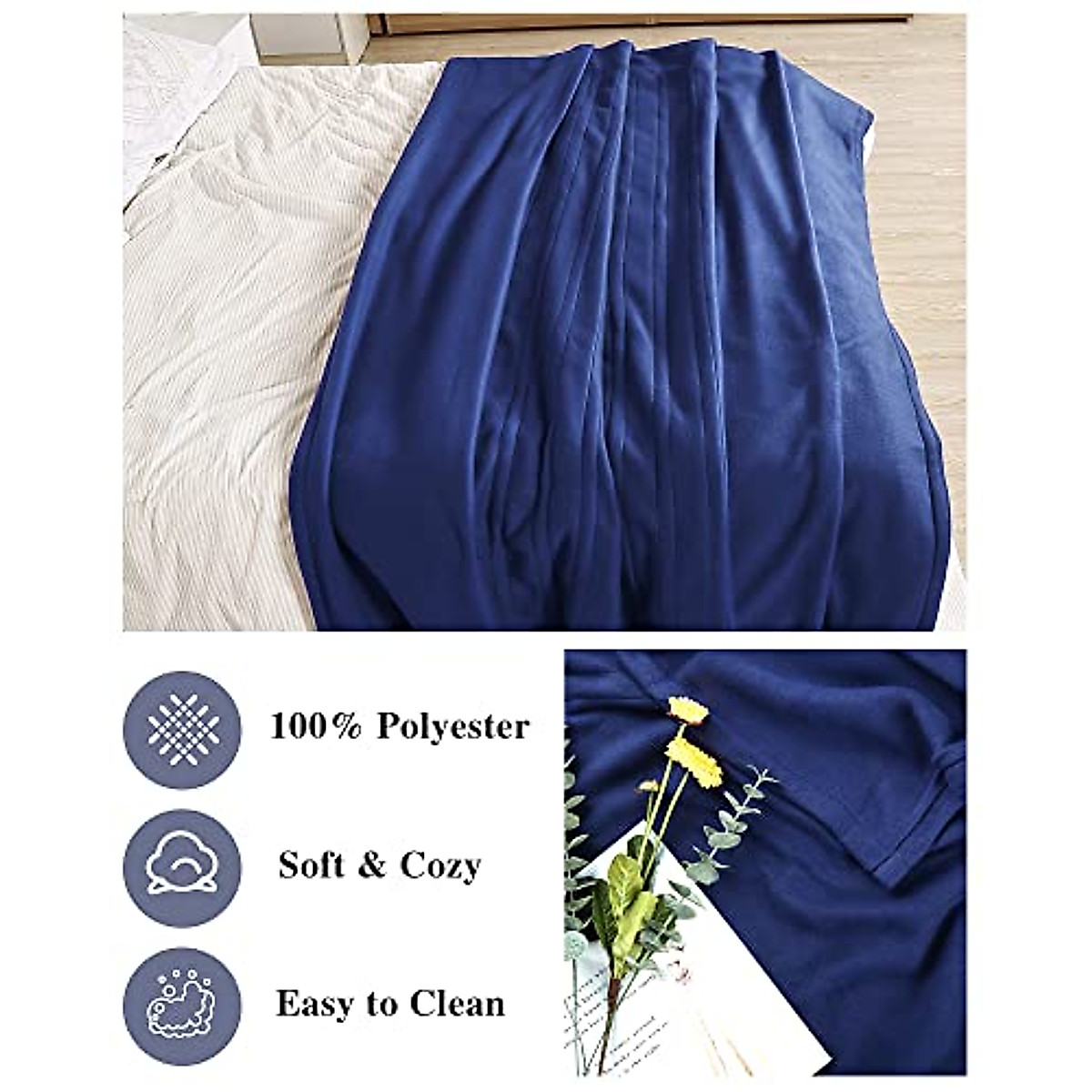 Electric Heated Blanket, 72" x 84" Full Size with 4 Heating Levels, 10H Auto Shut Off, Soft Fleece Warm Heated Blanket, Fast-Heating & Machine Washable - Blue