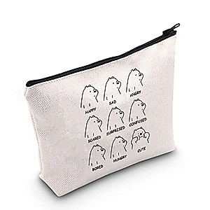 POFULL Ice Bear Moods Gift Bare Bears Lover Gift Animal Bear Cosmetic Bag Polar Bear Gift (HAPPY SAD ANGRY bag)