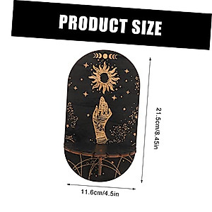 Amosfun 2pcs Stone Crystal Moon Hand Wood Organizer for Gems Display Shelves Phase Divination Room Decoration Wooden Decorative Stand Living Wall Bohemian Style Crystals Delicate