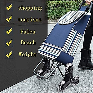 Shopping Trolley on Wheels Multi Function Shopping Cart Folding Trolley Portable with Triangular Wheel Climbing Stairs Walking Enthusiast with 70Kg Weight Storage Hand Trucks,Red ,Shopping Troll