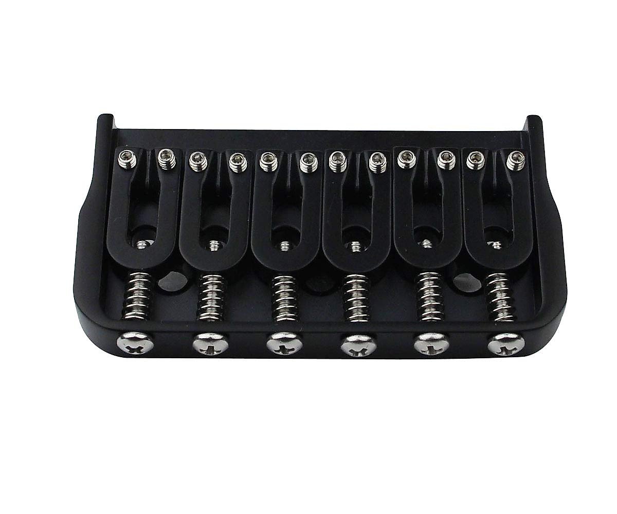 Guyker 6 String Guitar Fixed Bridge – Metal Hardtail Bridges Replacement Part for Electric Guitar (Black)