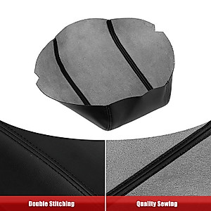 KBH Car Front Center Console Armrest Cover Replacement for Ford Explorer 2011-2019, Vinyl Leather, Middle Console Arm Rest Skin Upholstery, Anti-Scratch, Black (Without Lid)