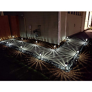 Enchanted Spaces Silver Solar Path Light, Set of 6, with Glass Lens, Metal Ground Stake, and Extra-Bright LED for Lawn, Patio, Yard, Walkway, Driveway