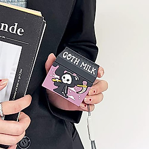 Cartoon Case Design for Apple AirPods Pro (2nd Generation) 2022 Version Adorable Case Soft Silicone Cover Silicone Shockproof Case Anti-Fall Case for Airpod Pro2 Case Goth Milk