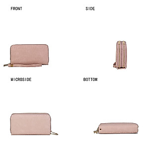 MKF Collection Wristlet Wallet for Women, Small Vegan Leather Credit Card Holder with Zipper Coin Pocket Wallet Purse Handbag By Mia K